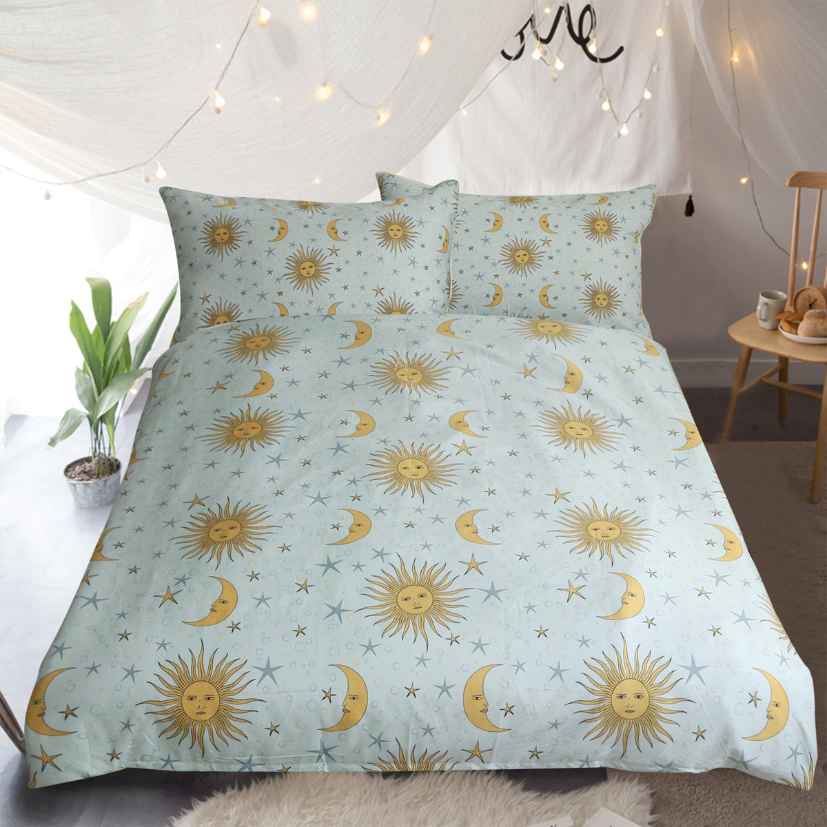 Sun & Moon Quilt Cover Set - Pastel | Bohemian Vibes Australia