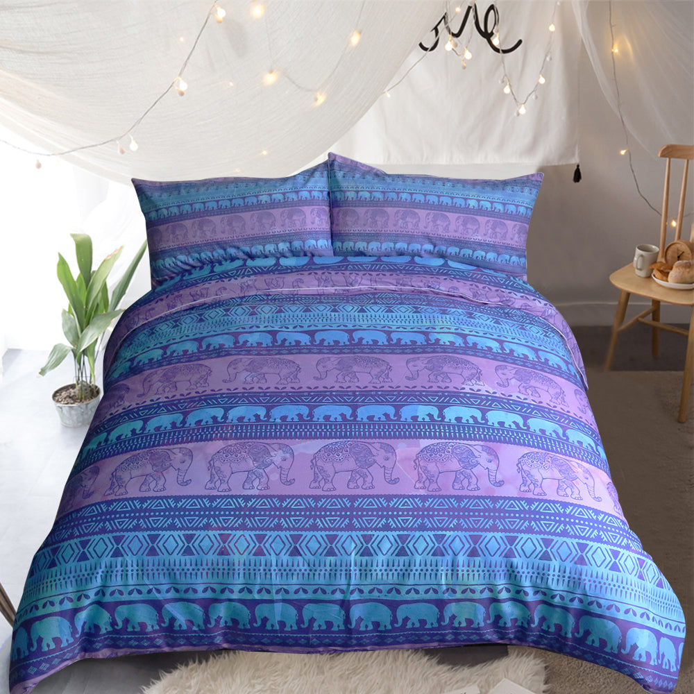 Purple Elephant Quilt Cover Set | Bohemian Vibes Australia